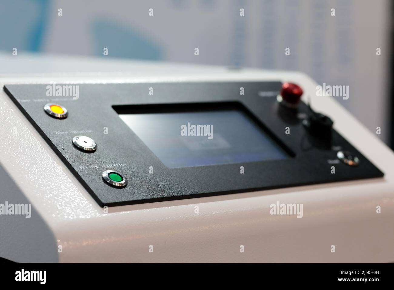 Industrial control console with a touch screen. Selective focus Stock ...