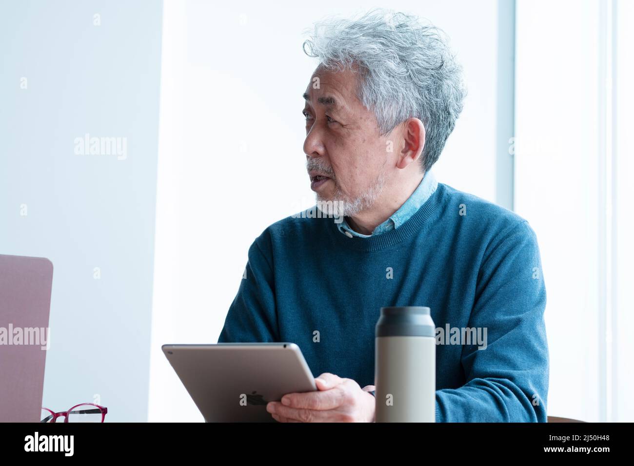 Elderly Man Advising Stock Photo - Alamy