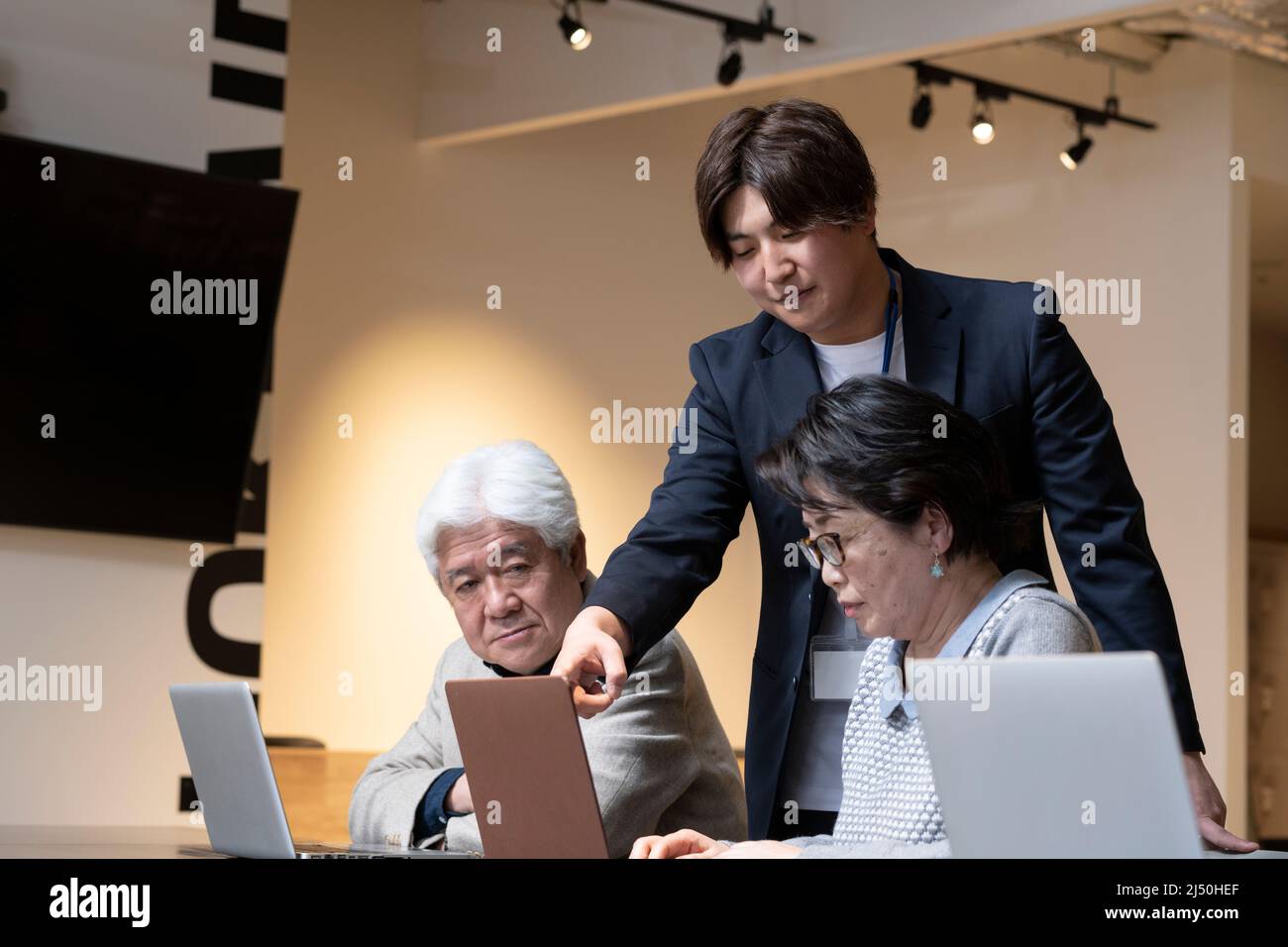 Senior in Computer Class Stock Photo - Alamy