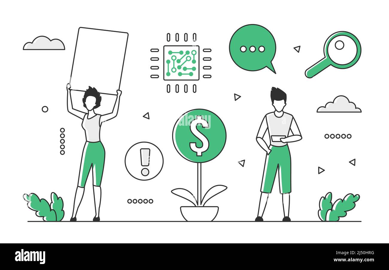 Technological startup business process. Project development and ...