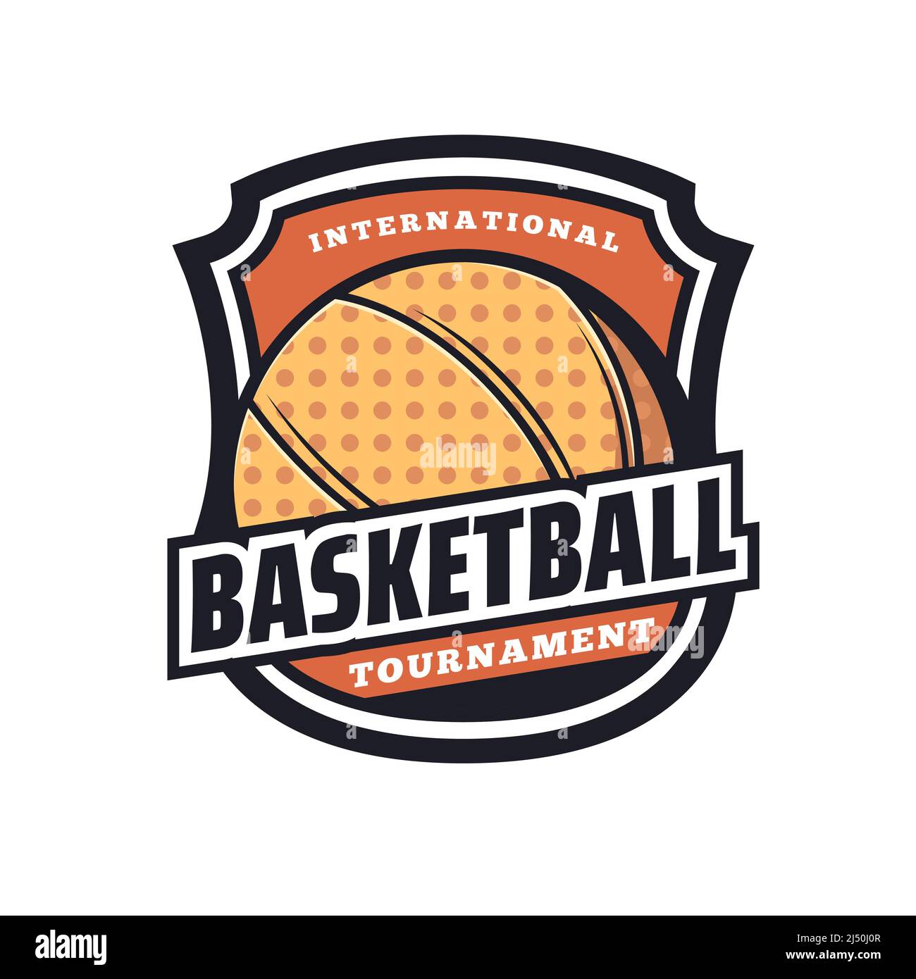 Basketball tournament icon ball. Sport basketball team contest symbol ...