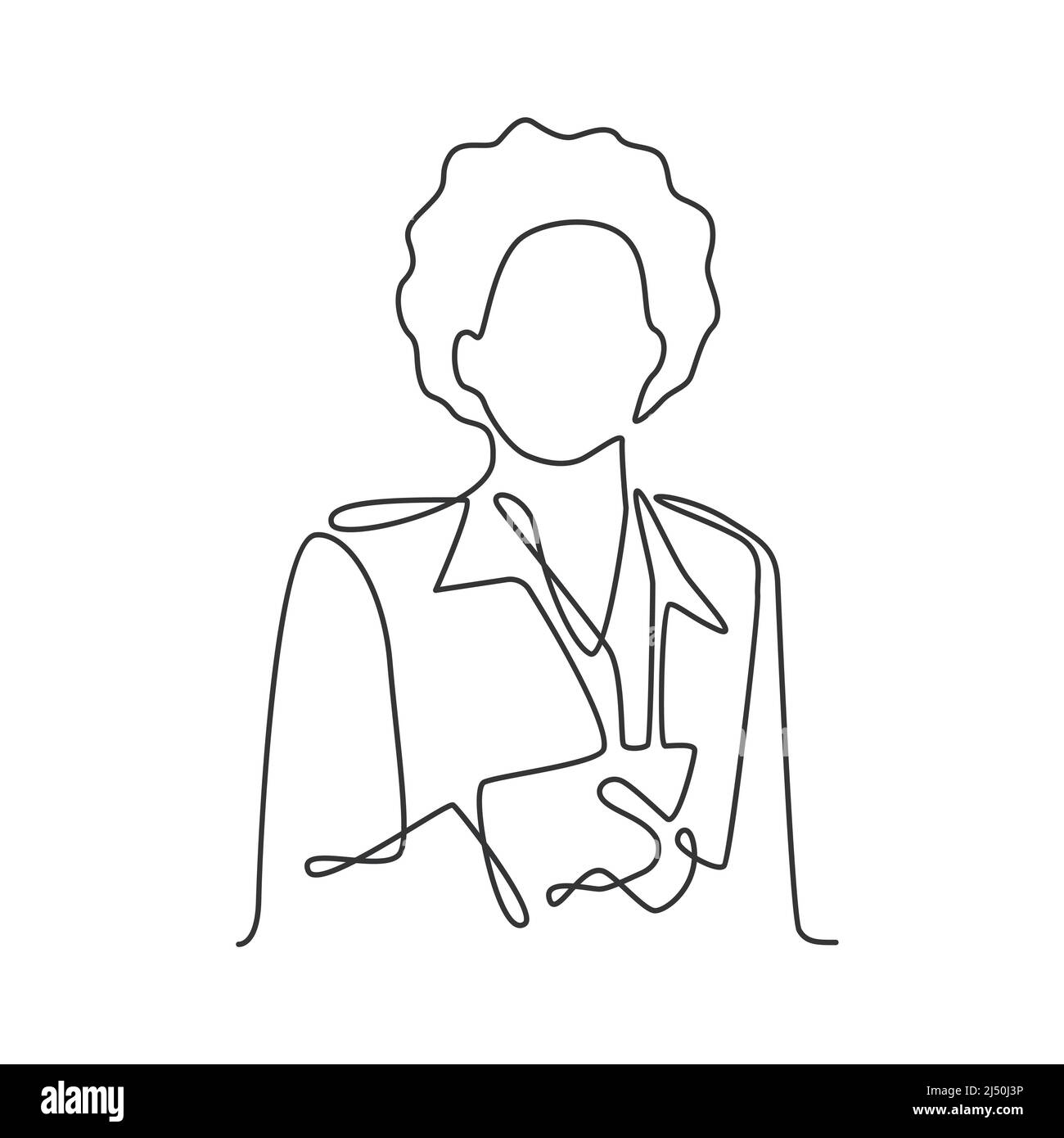 Business Woman Line Art