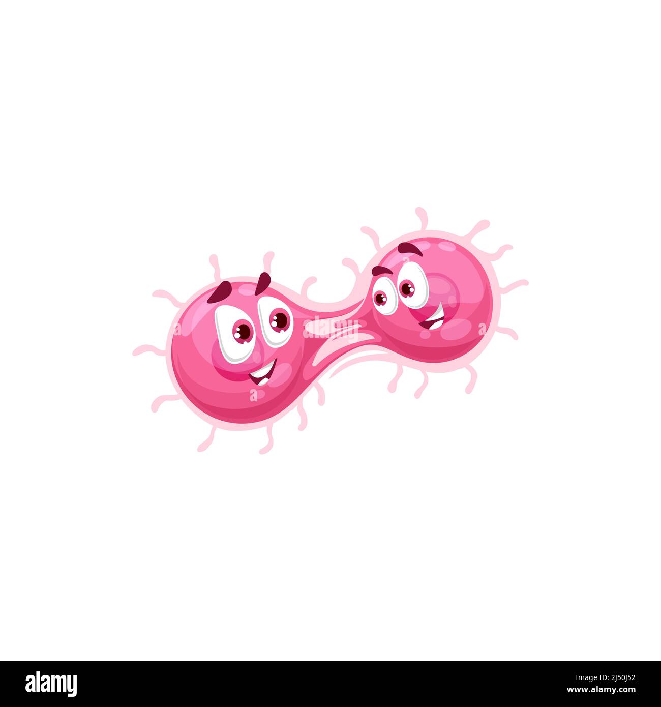 Cartoon pathogen cells character, virus or bacteria microbe vector ...