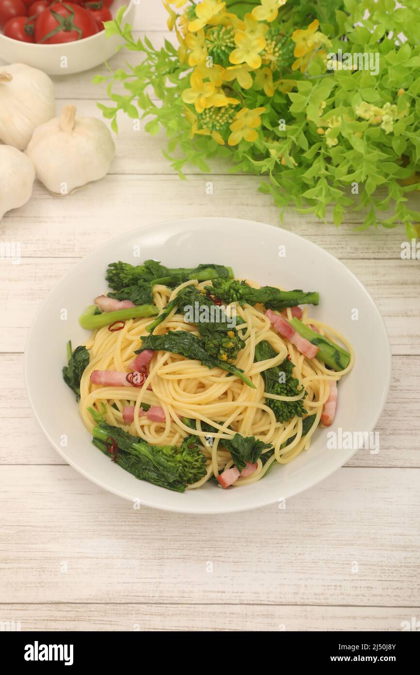 Canola Leaves Spaghetti Stock Photo - Alamy