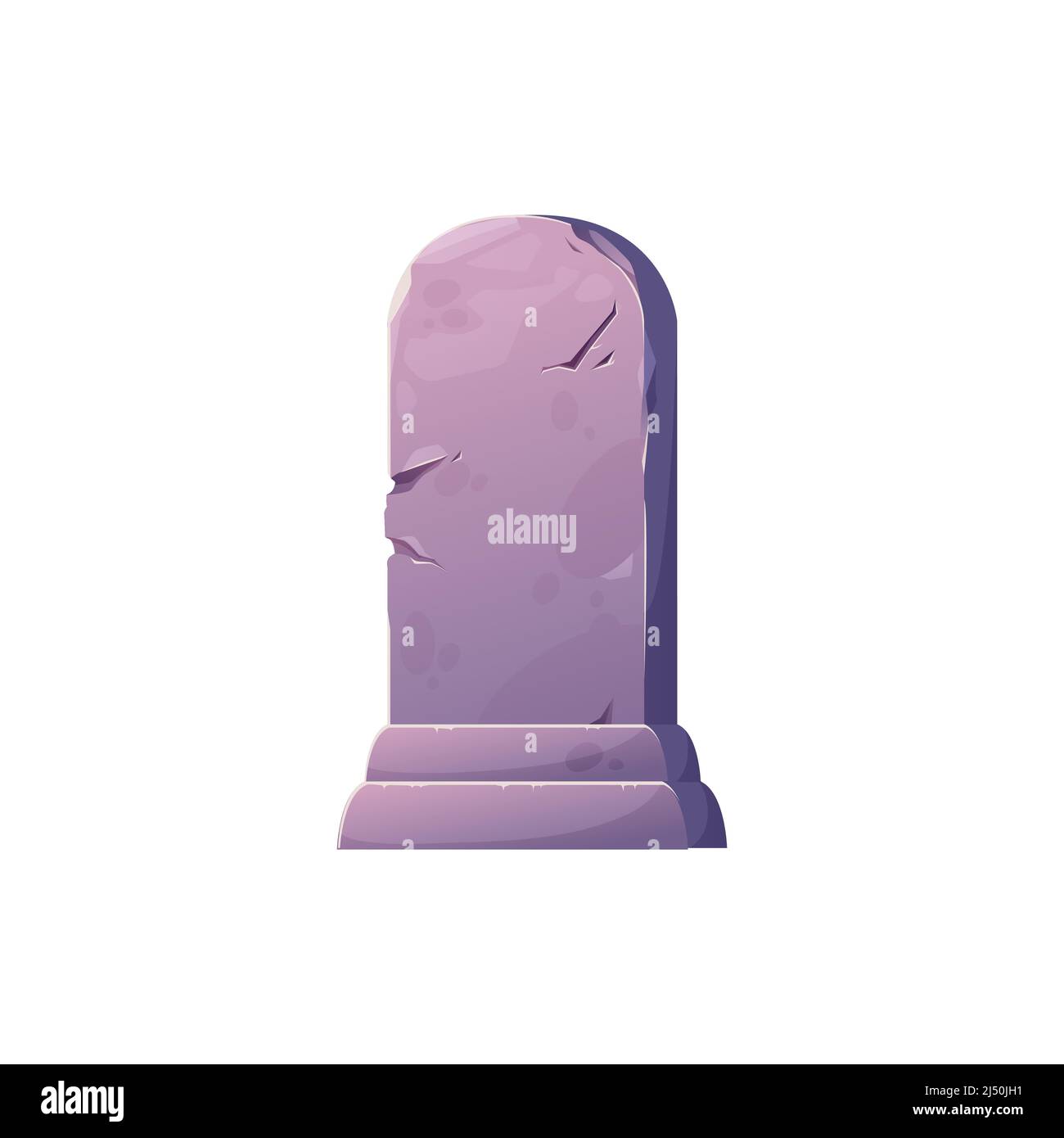 Gravestone, empty tombstone isolated cartoon memorial stone icon. Vector gravestone stele or ...