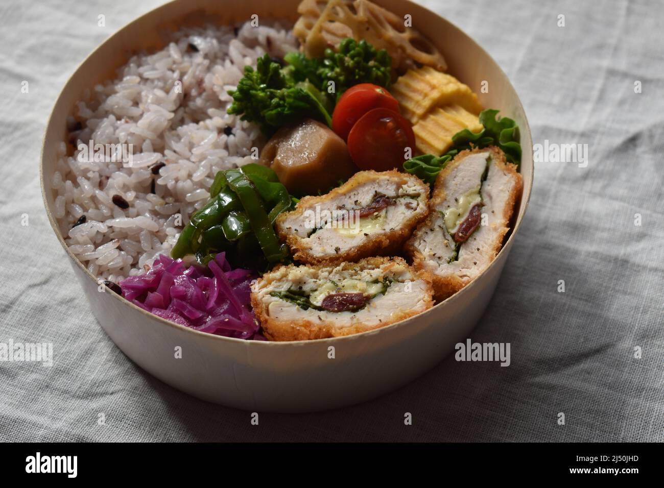 Fried Fillet Lunch Box Stock Photo - Alamy