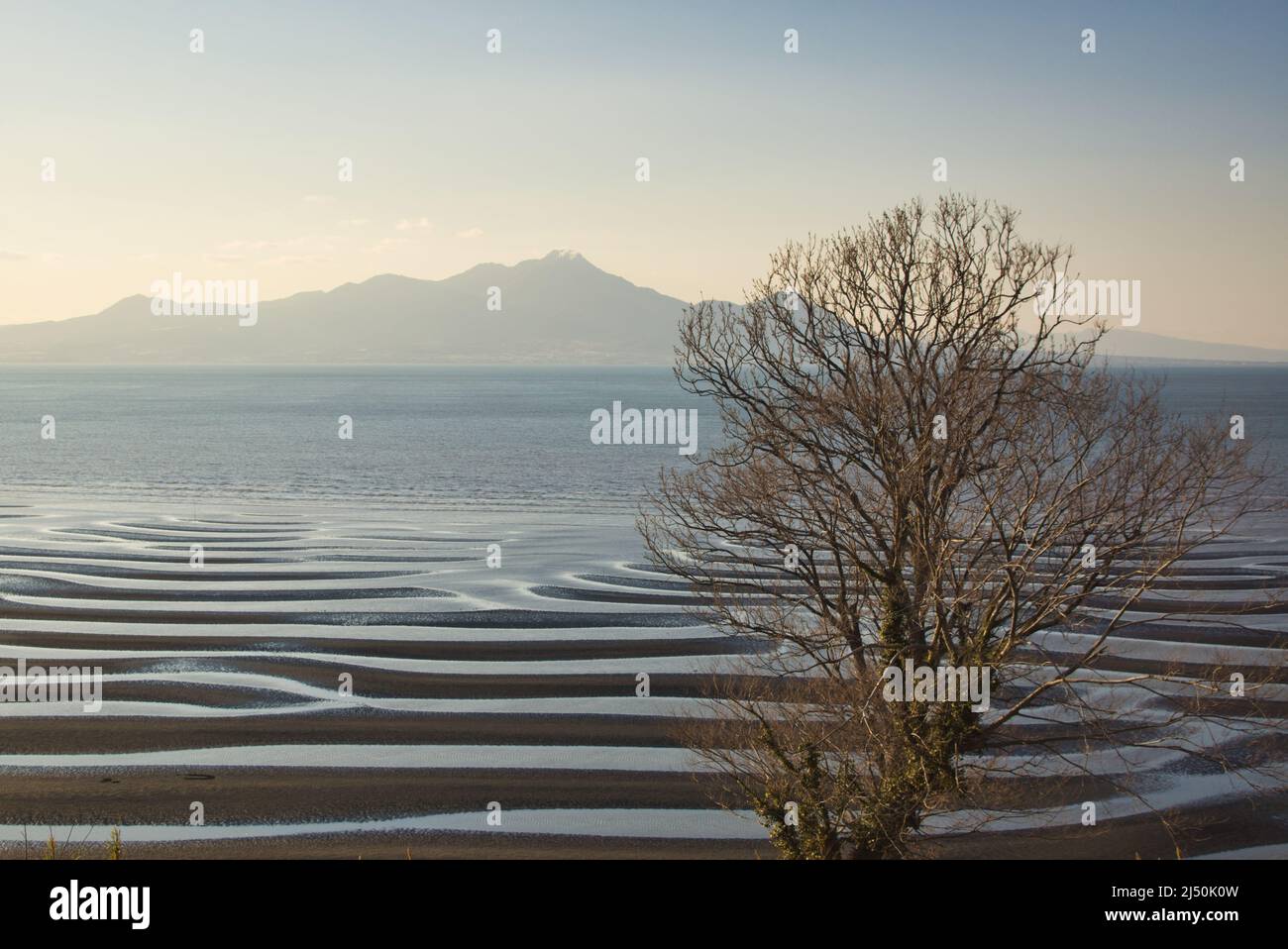 Okoshiki Beach and Mt. Unzen fugen, Kumamoto Prefecture, Japan Stock ...
