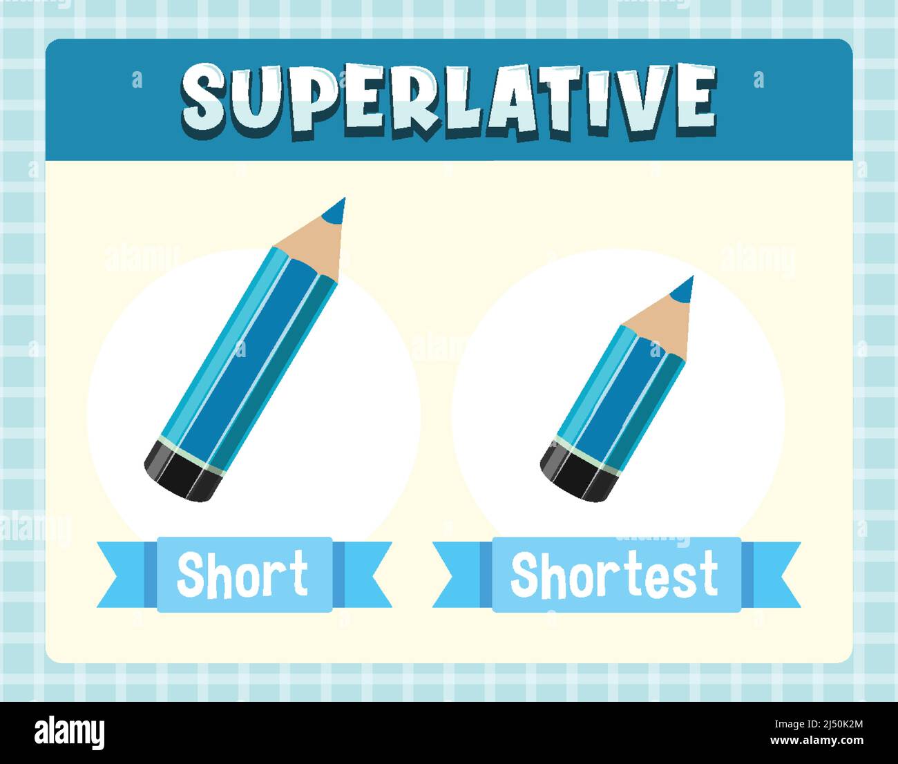 Superlative Adjectives for word short illustration Stock Vector Image ...