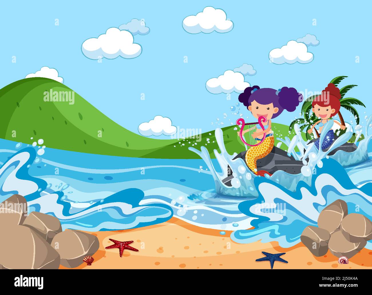 Mermaid pool decoration Stock Vector Images - Alamy