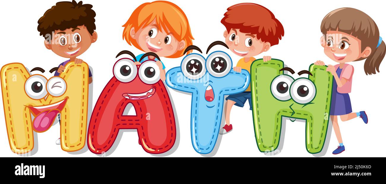 Font design for math and happy children illustration Stock Vector Image ...