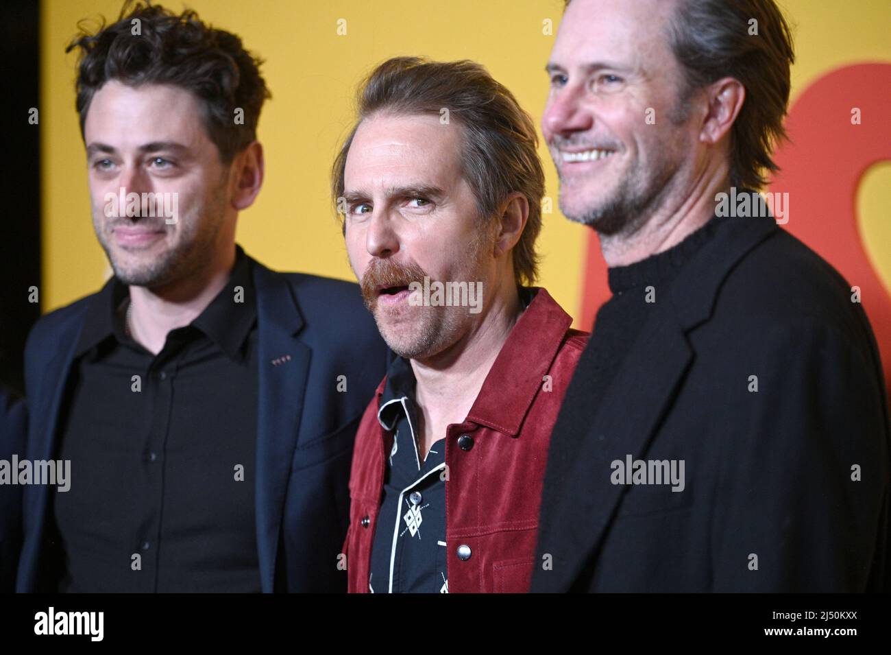New York, USA. 18th Apr, 2022. Actor Sam Rockwell (c) attends the ...