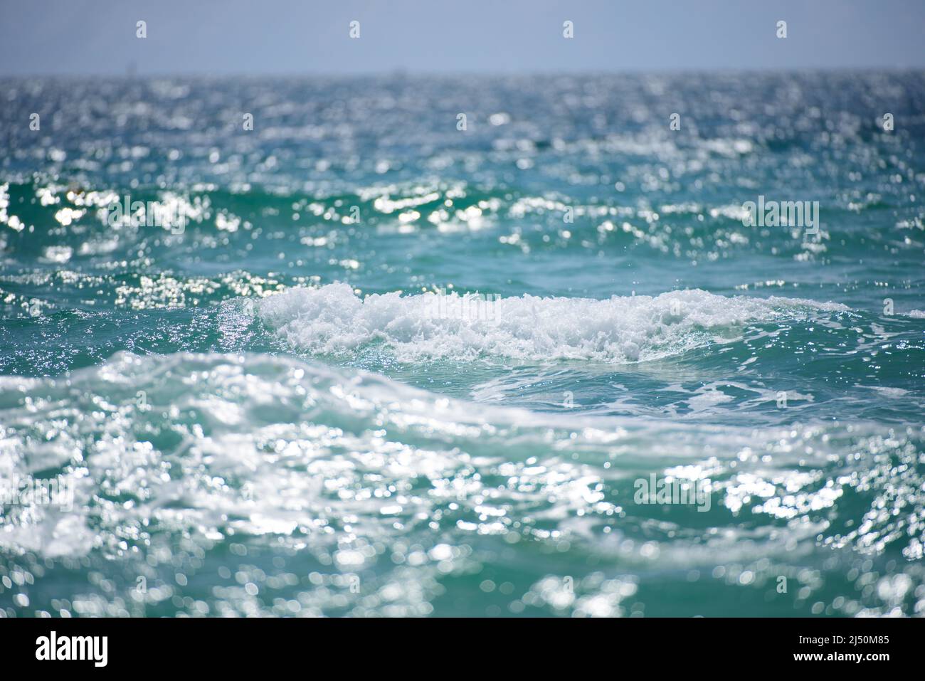 Blue sea with clear water. Ocean deep indigo in daylight. Feeling calm ...