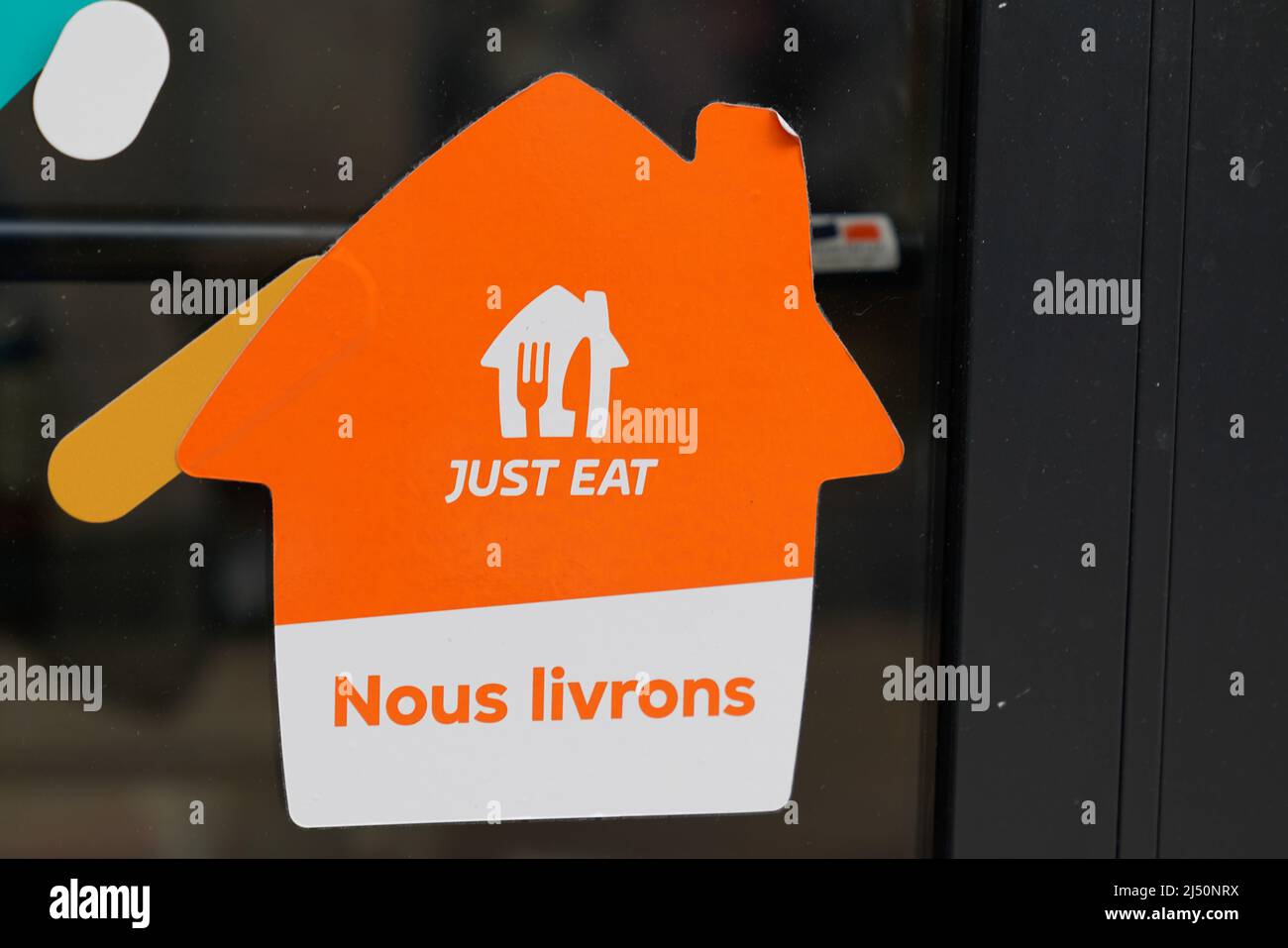 Bordeaux , Aquitaine France - 03 20 2022 : just eat sign brand and ...