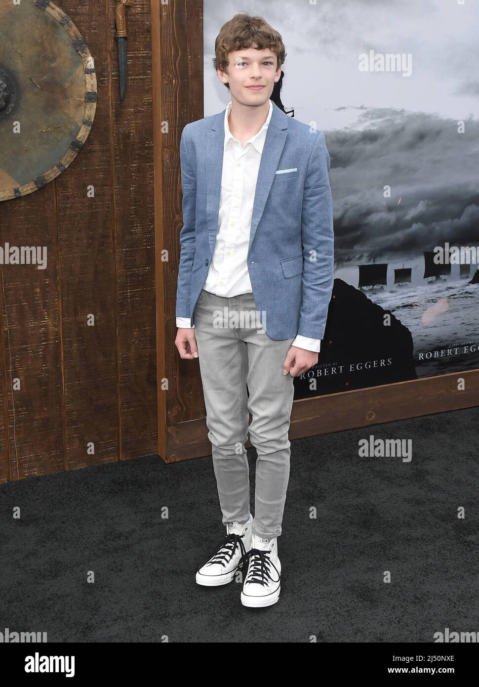 Los Angeles, USA. 18th Apr, 2022. Oscar Novak arrives at THE NORTHMAN ...