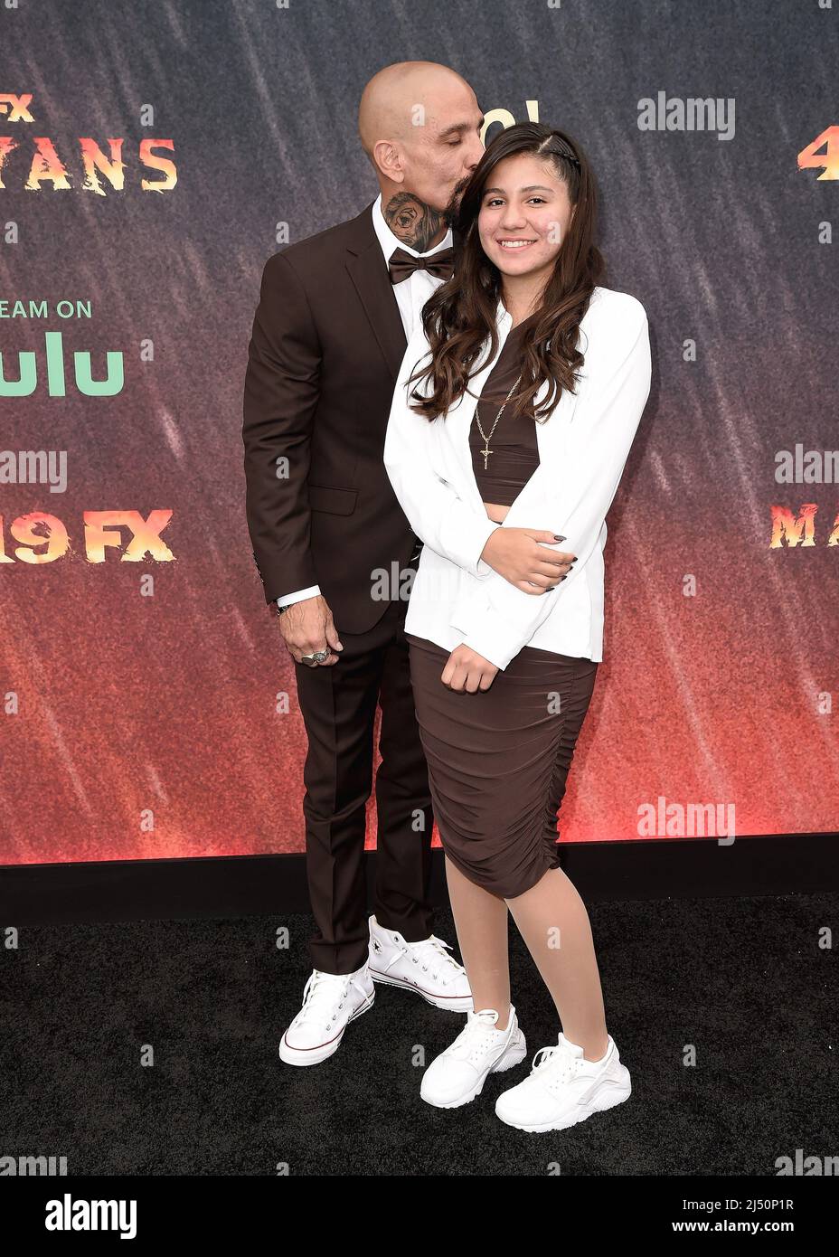 Los Angeles, USA. 18th Apr, 2022. Joseph Lucero and daughter Brooklyn ...
