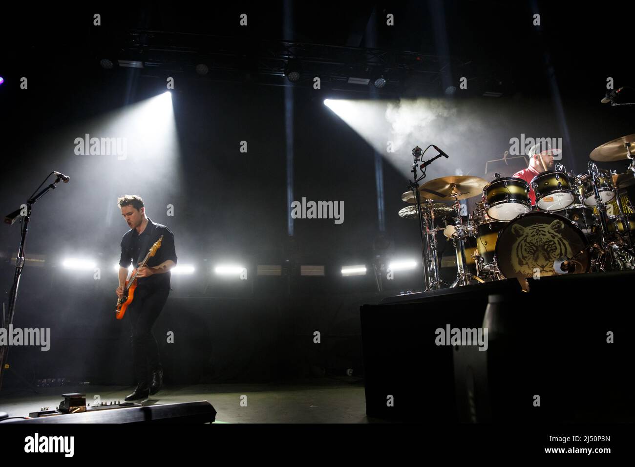 Bassist/vocalist Mike Kerr (left) and drummer Ben Thatcher (right) of ...