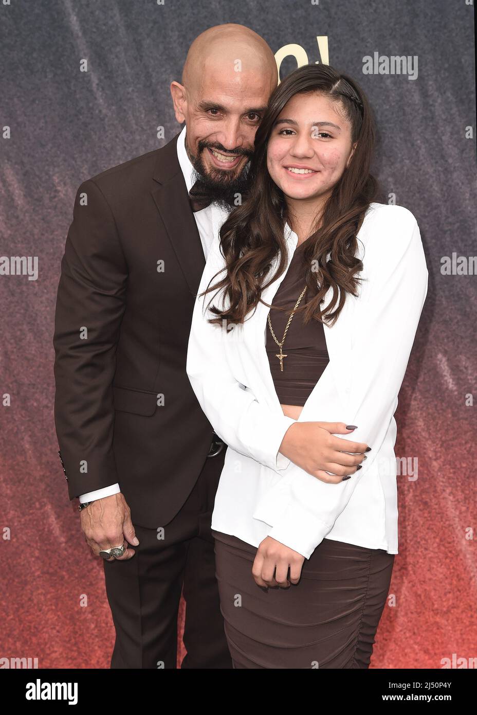 Los Angeles, USA. 18th Apr, 2022. Joseph Lucero and daughter Brooklyn ...