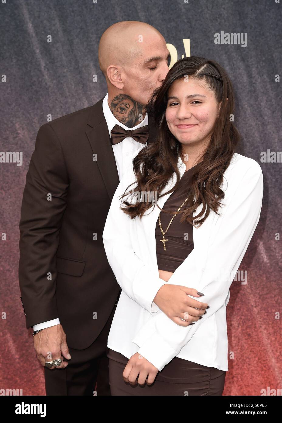 Los Angeles, USA. 18th Apr, 2022. Joseph Lucero and daughter Brooklyn ...