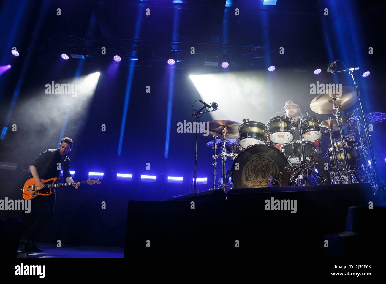 Bassist/vocalist Mike Kerr (left) and drummer Ben Thatcher (right) of ...