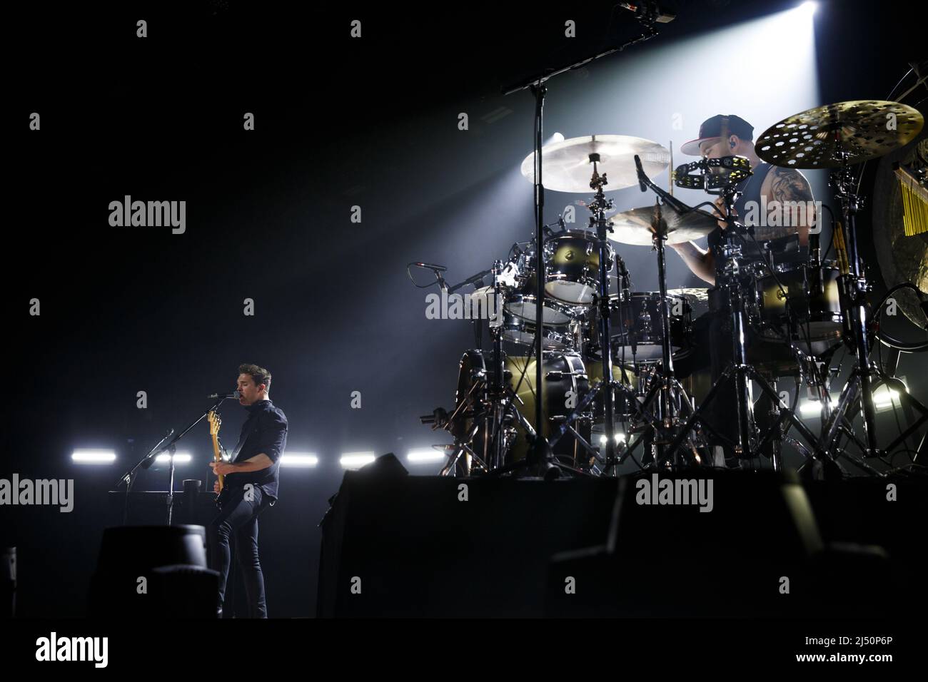 Bassist/vocalist Mike Kerr (left) and drummer Ben Thatcher (right) of ...