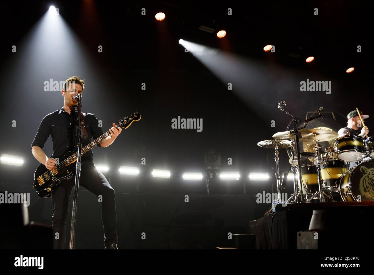 Bassist/vocalist Mike Kerr (left) and drummer Ben Thatcher (right) of ...