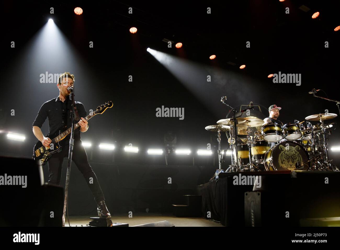 Bassist/vocalist Mike Kerr (left) and drummer Ben Thatcher (right) of ...