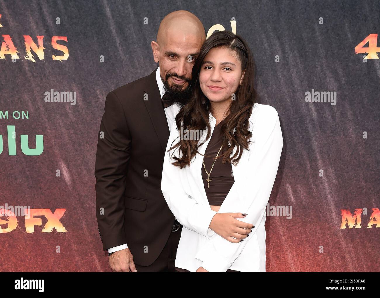 Los Angeles, USA. 18th Apr, 2022. Joseph Lucero and daughter Brooklyn ...