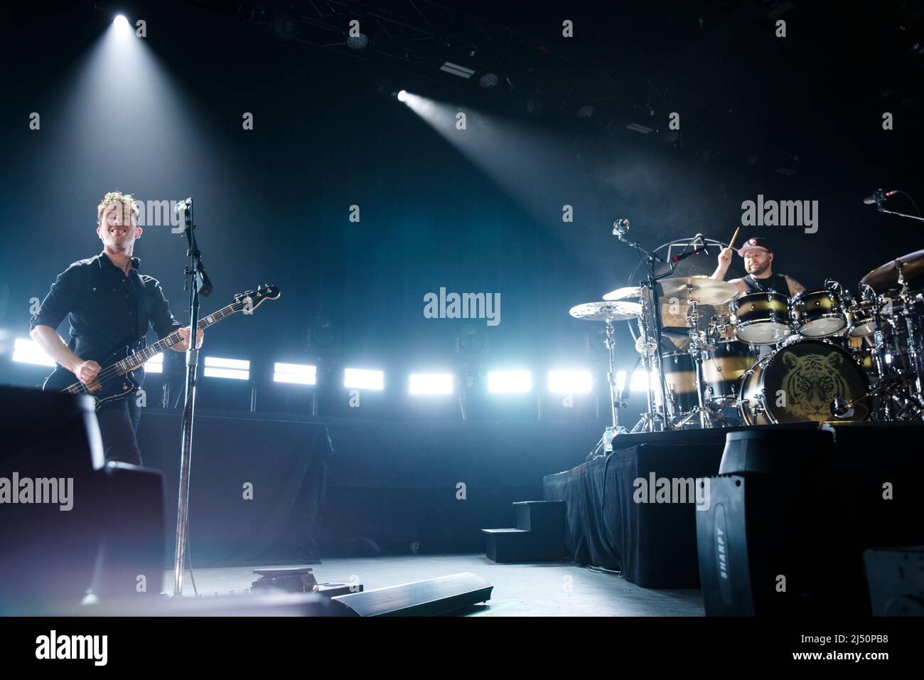 Bassist/vocalist Mike Kerr (left) and drummer Ben Thatcher (right) of ...