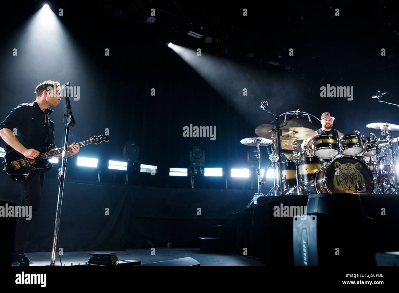Bassist/vocalist Mike Kerr (left) and drummer Ben Thatcher (right) of ...