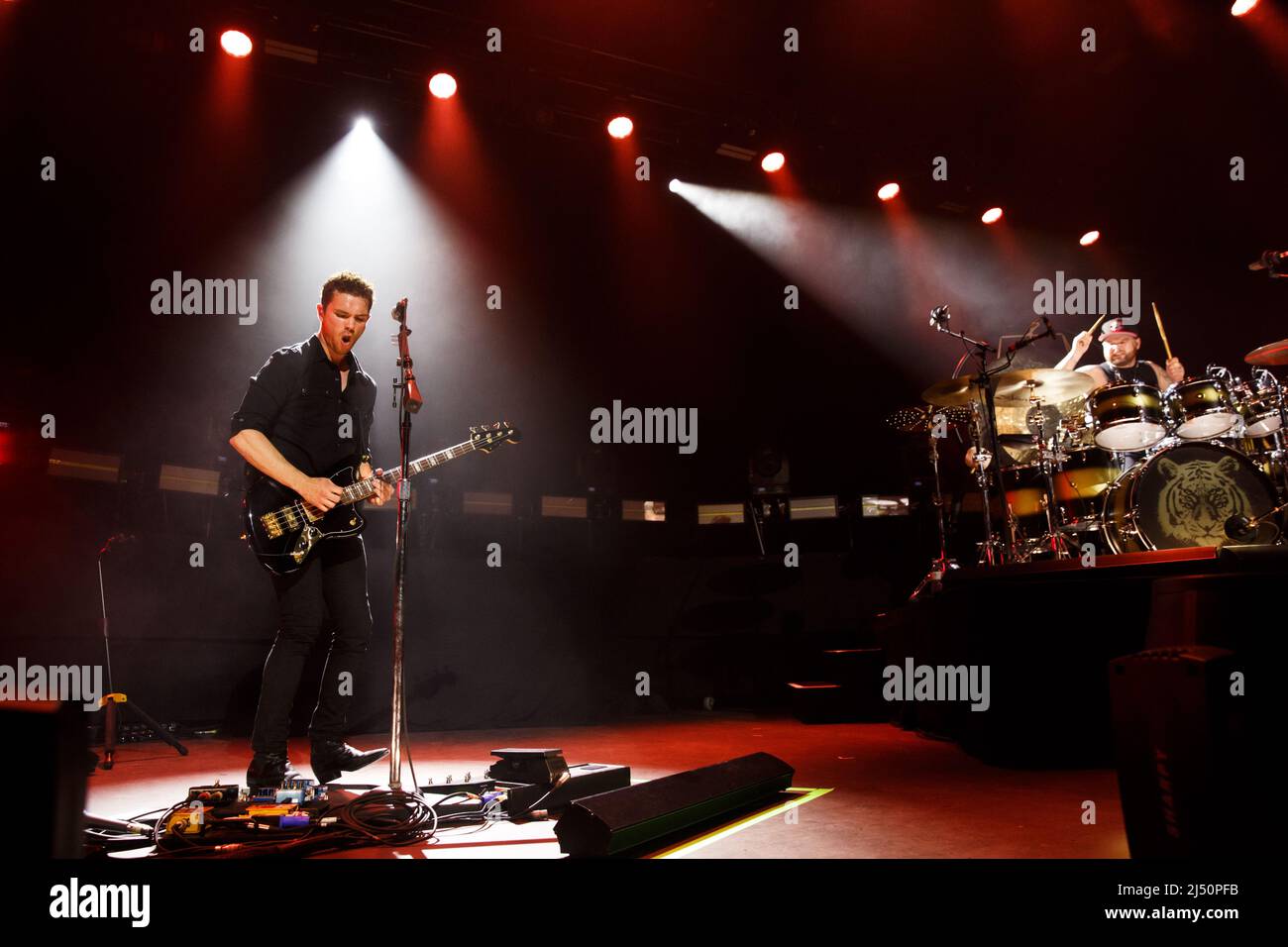 Bassist/vocalist Mike Kerr (left) and drummer Ben Thatcher (right) of ...