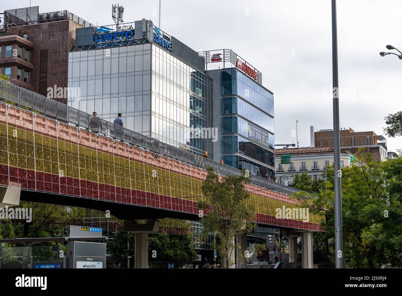Madrid, Spain - October 10, 2021: Juan Bravo overpass over Paseo de la ...