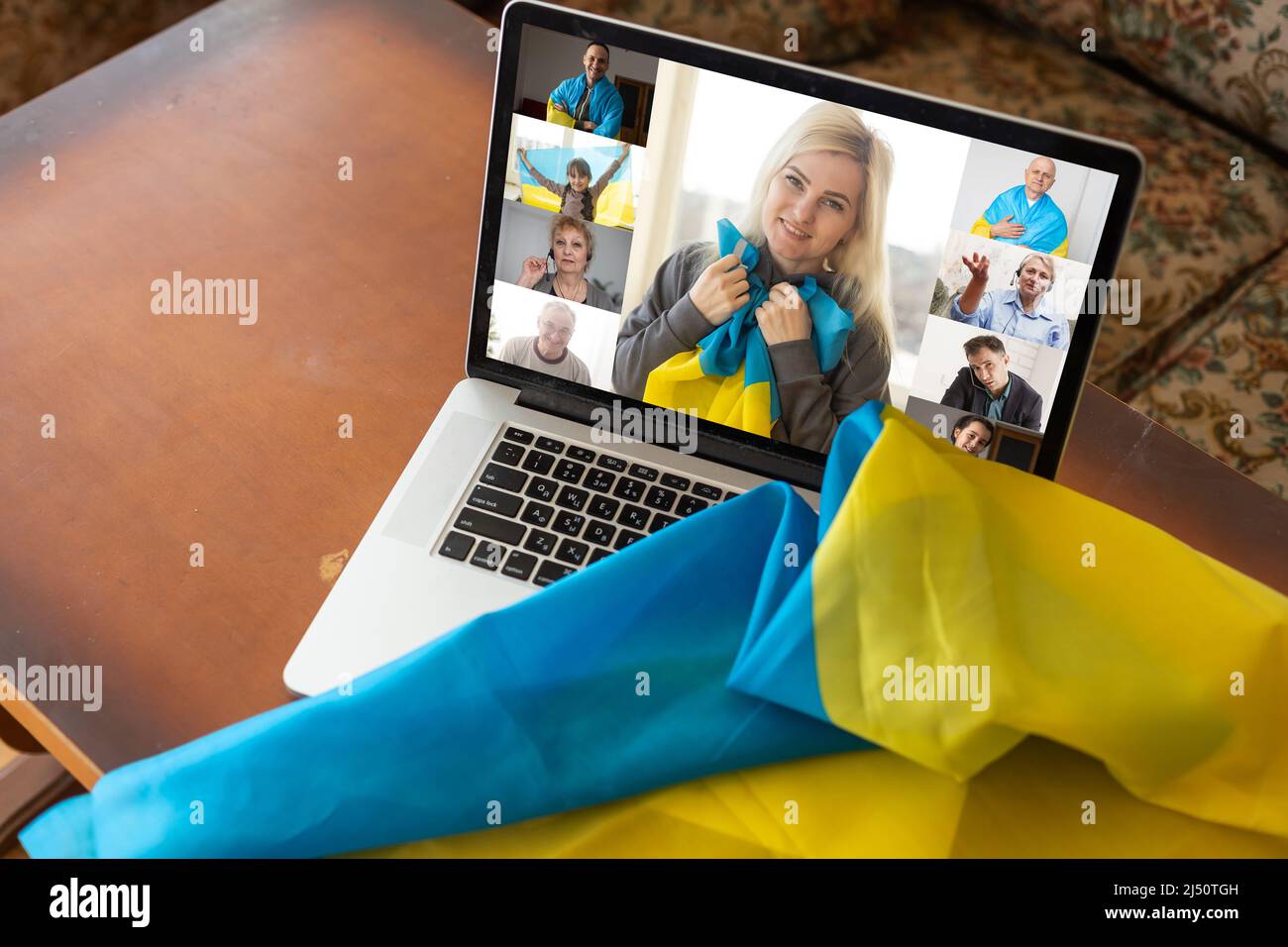 laptop, ukraine, video chats. video conference Stock Photo - Alamy