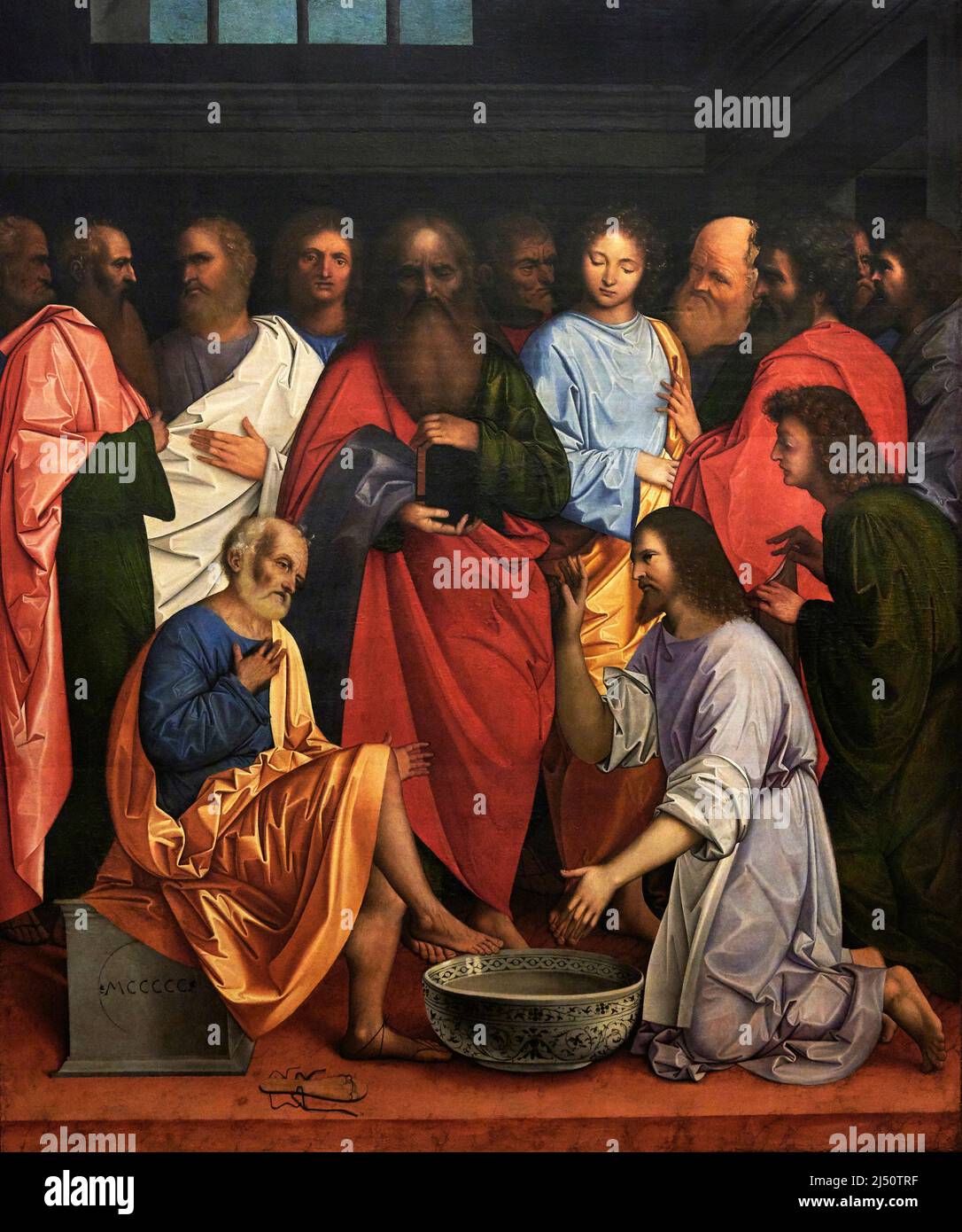 Lavanda dei piedi - olio su tavola - Giovanni Agostino da Lodi detto ...
