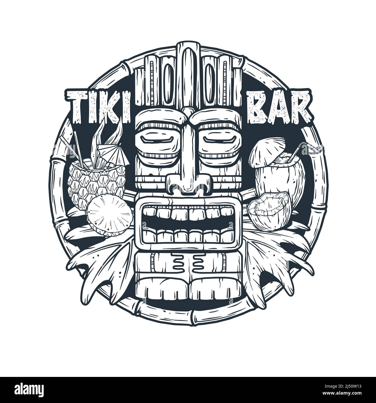 Tiki Bar Clip Art Black And White