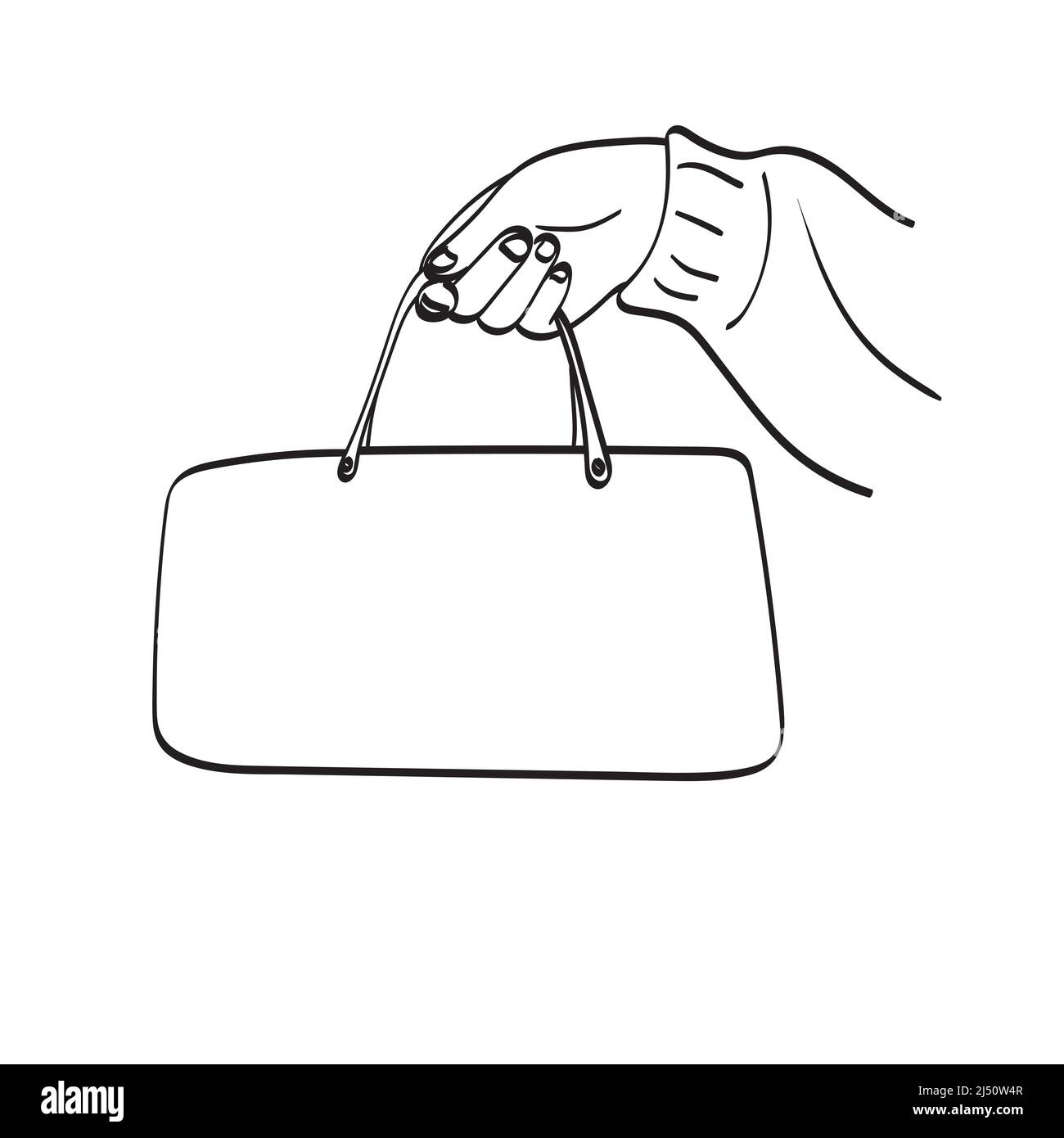 closeup hand holding sign with blank space illustration vector hand ...