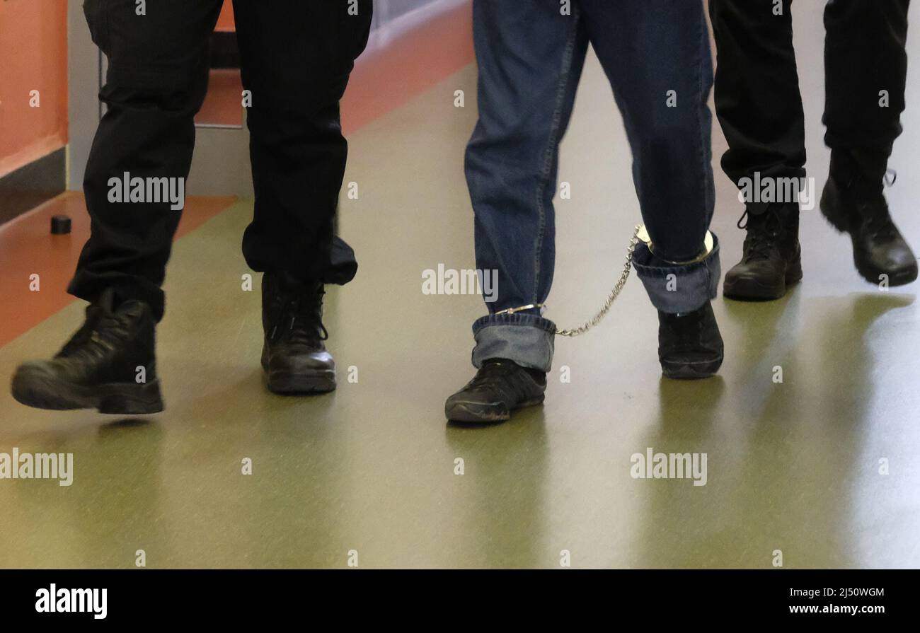 Sachsen Anhalt, Germany. 19th Apr, 2022. The defendant in a murder ...