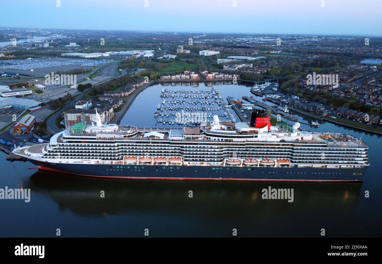 MS Queen Victoria cruise ship, operated by Cunard Line, is moored at ...