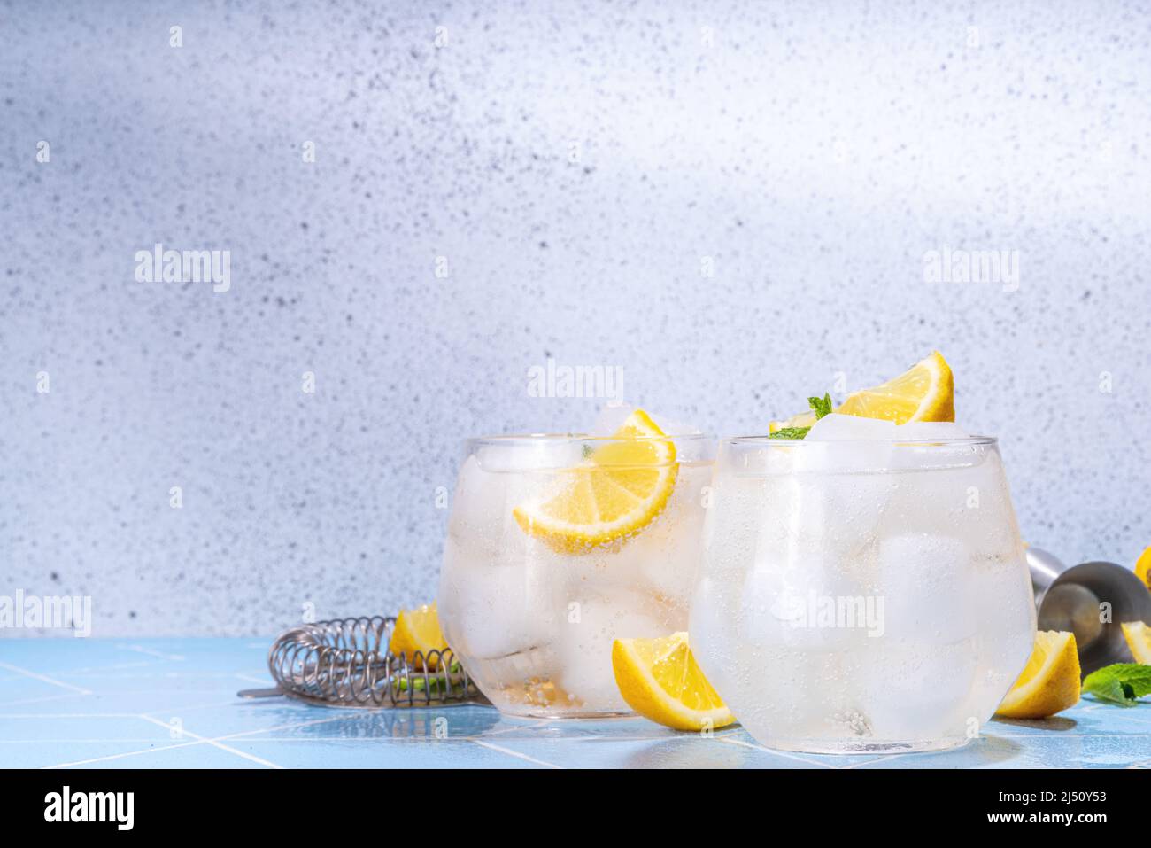 Cold lemon detox water, infused citrus sour sweet mocktail, lemonade ...