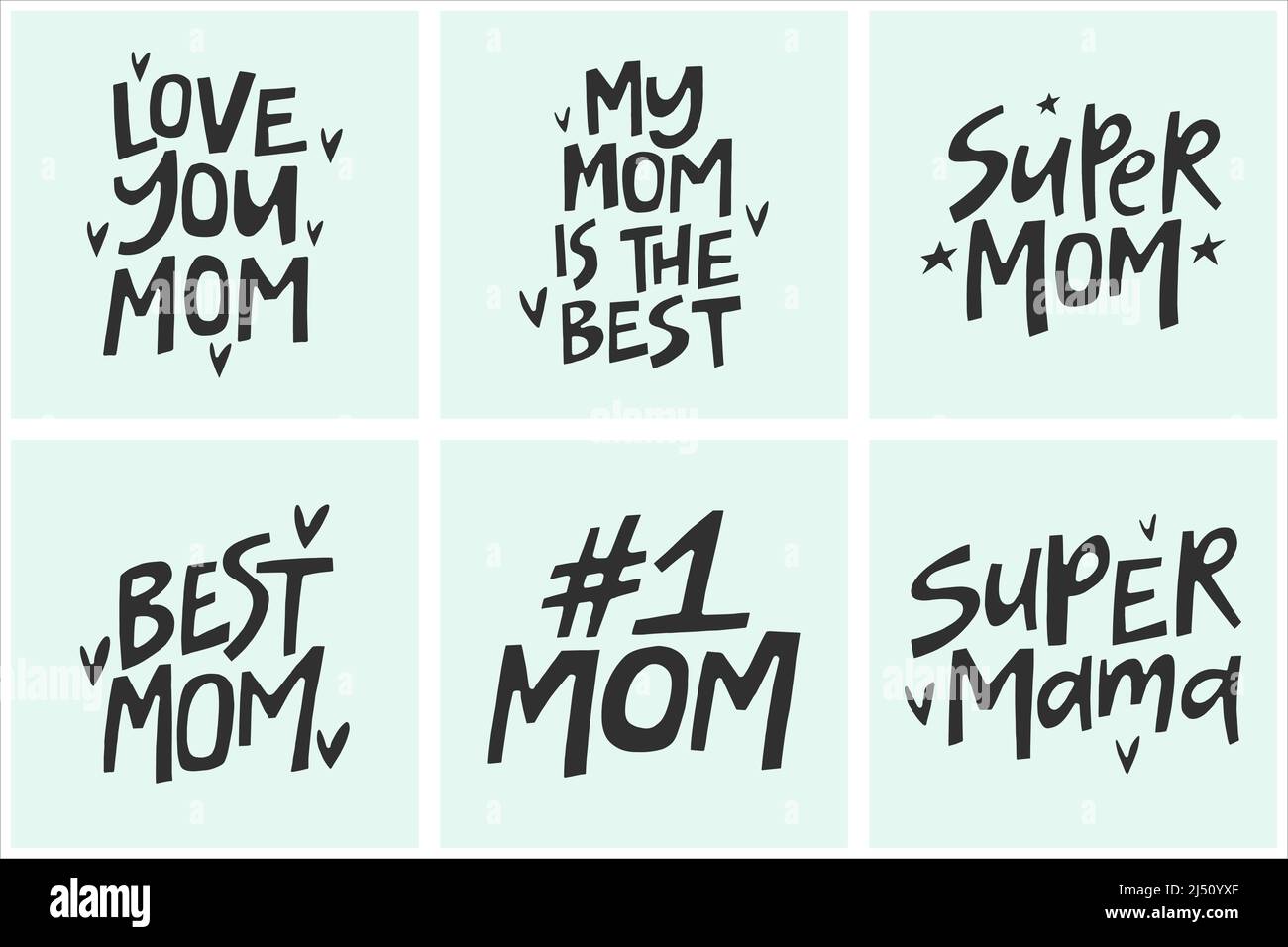 Set of hand-drawn quotes about Mothers day. Collection of modern ...
