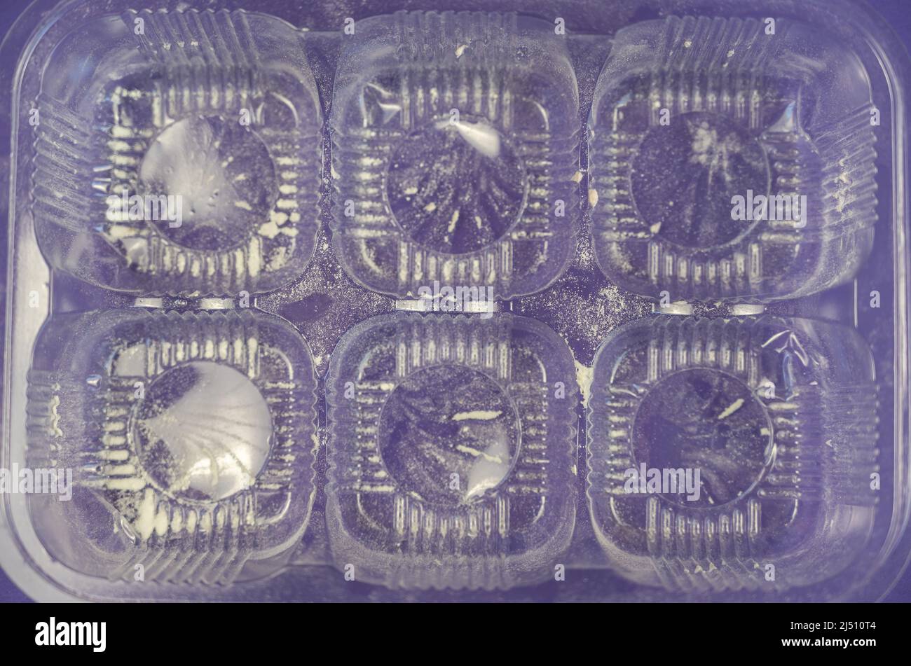 The empty rectangular tray for zephyr. Transparent packaging for six ...