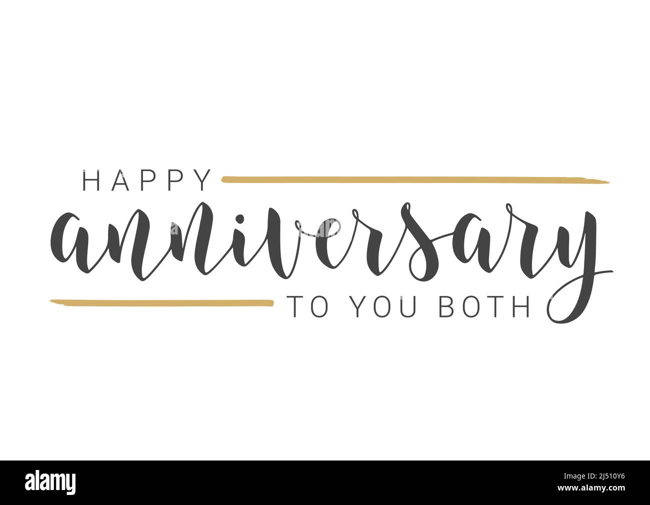 Handwritten Lettering of Happy Anniversary to You Both. Template for ...