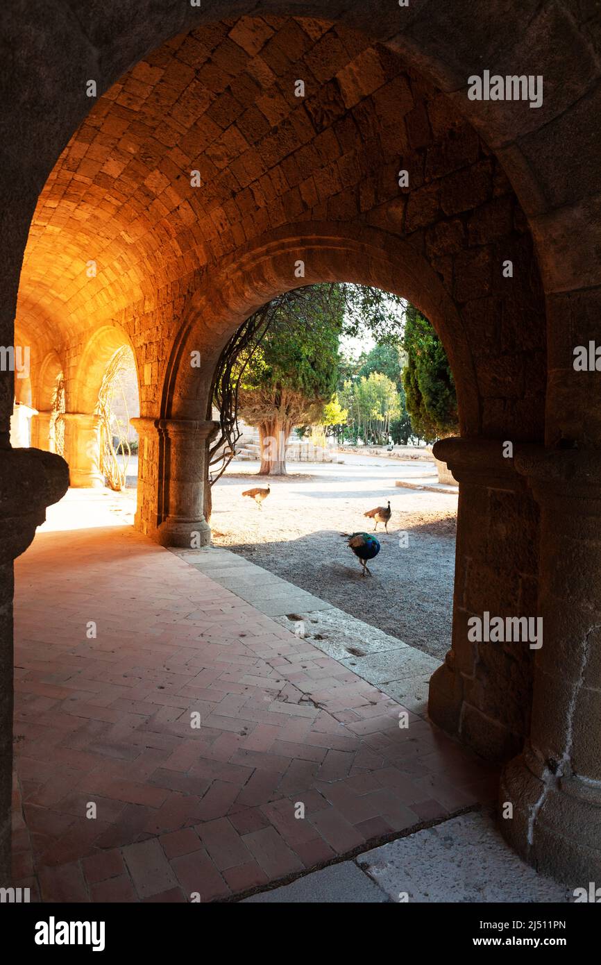 The territory of Filerimos Monastery on the island of Rhodes in Greece ...