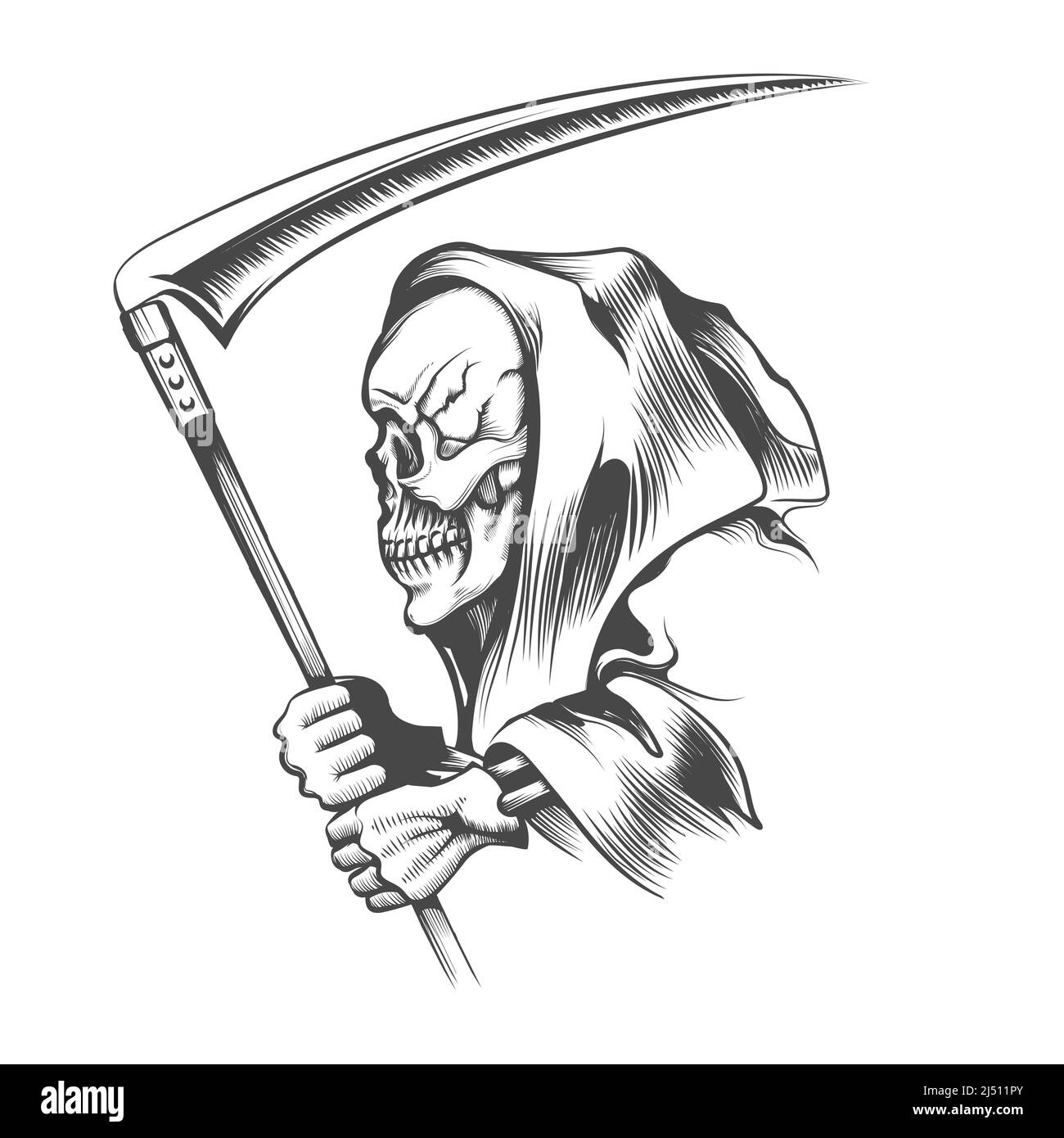 Grim Reaper Scythe Drawing