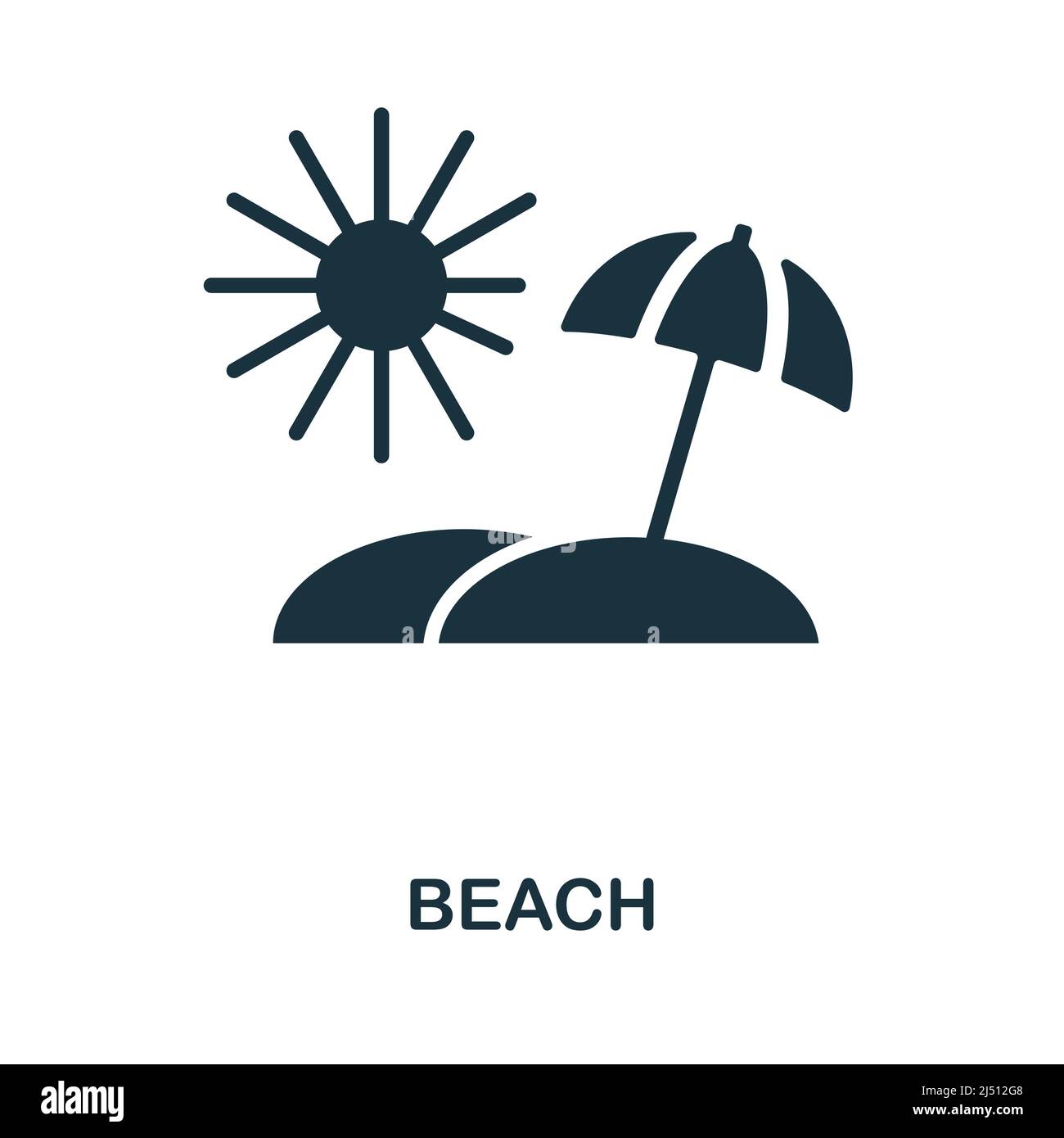 Beach icon. Monochrome simple Beach icon for templates, web design and ...