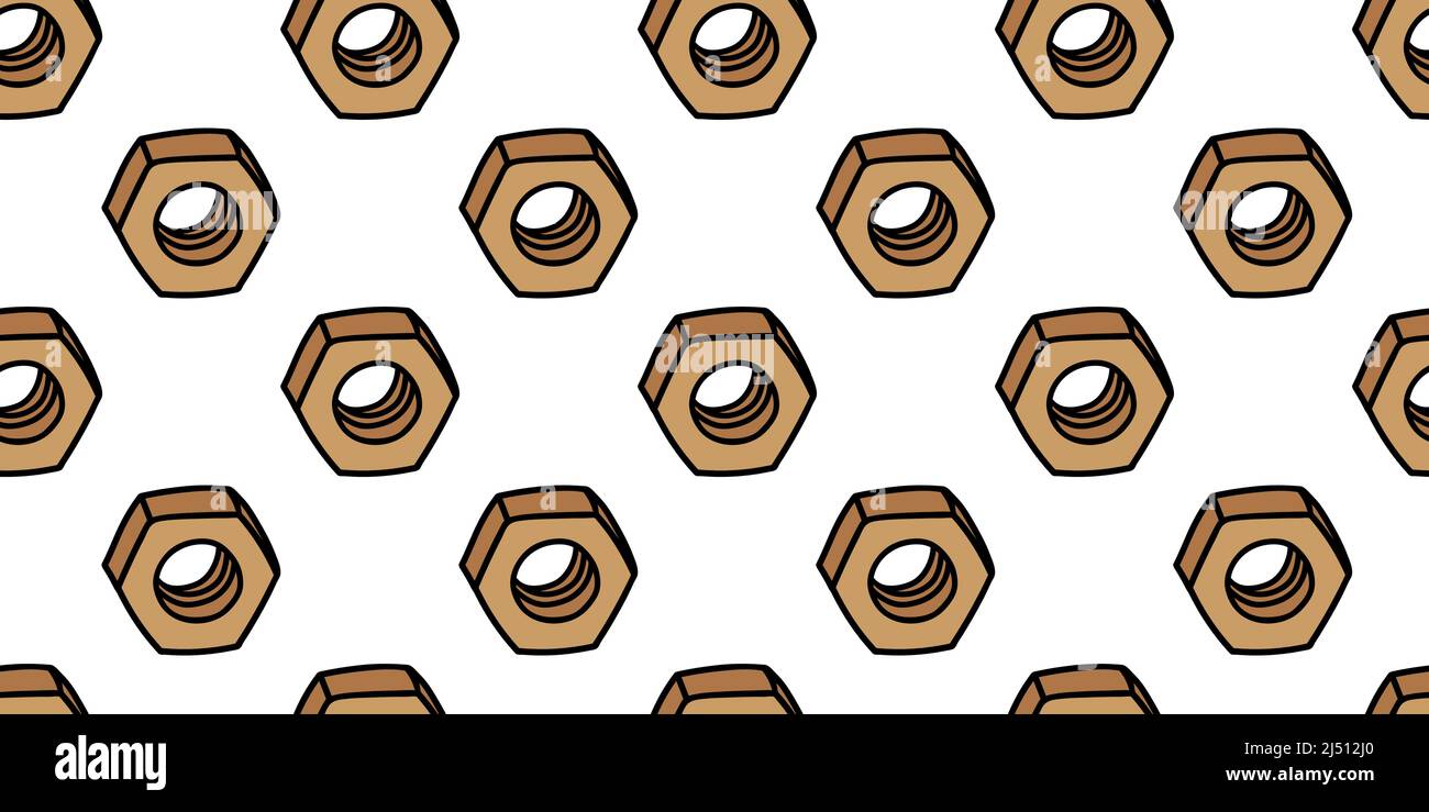 Screw female vector seamless pattern, sketch tool, stainless, nut Stock ...