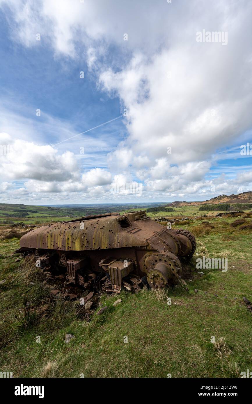 Abandoned Sherman tank in the Peak District National Park at The ...