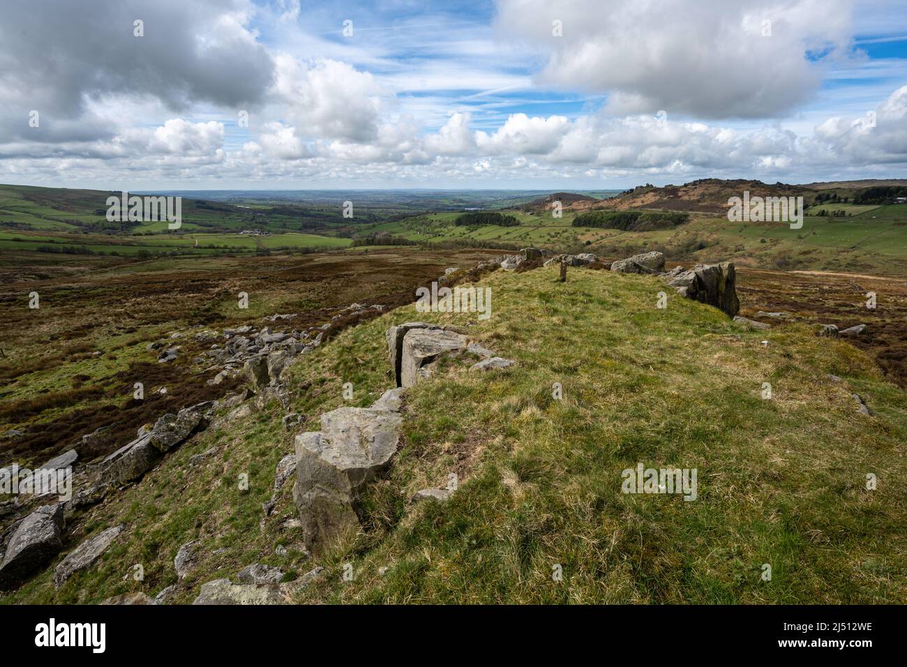 View of Ramshaw Rocks from the Upper Hulme firing range complex at The ...
