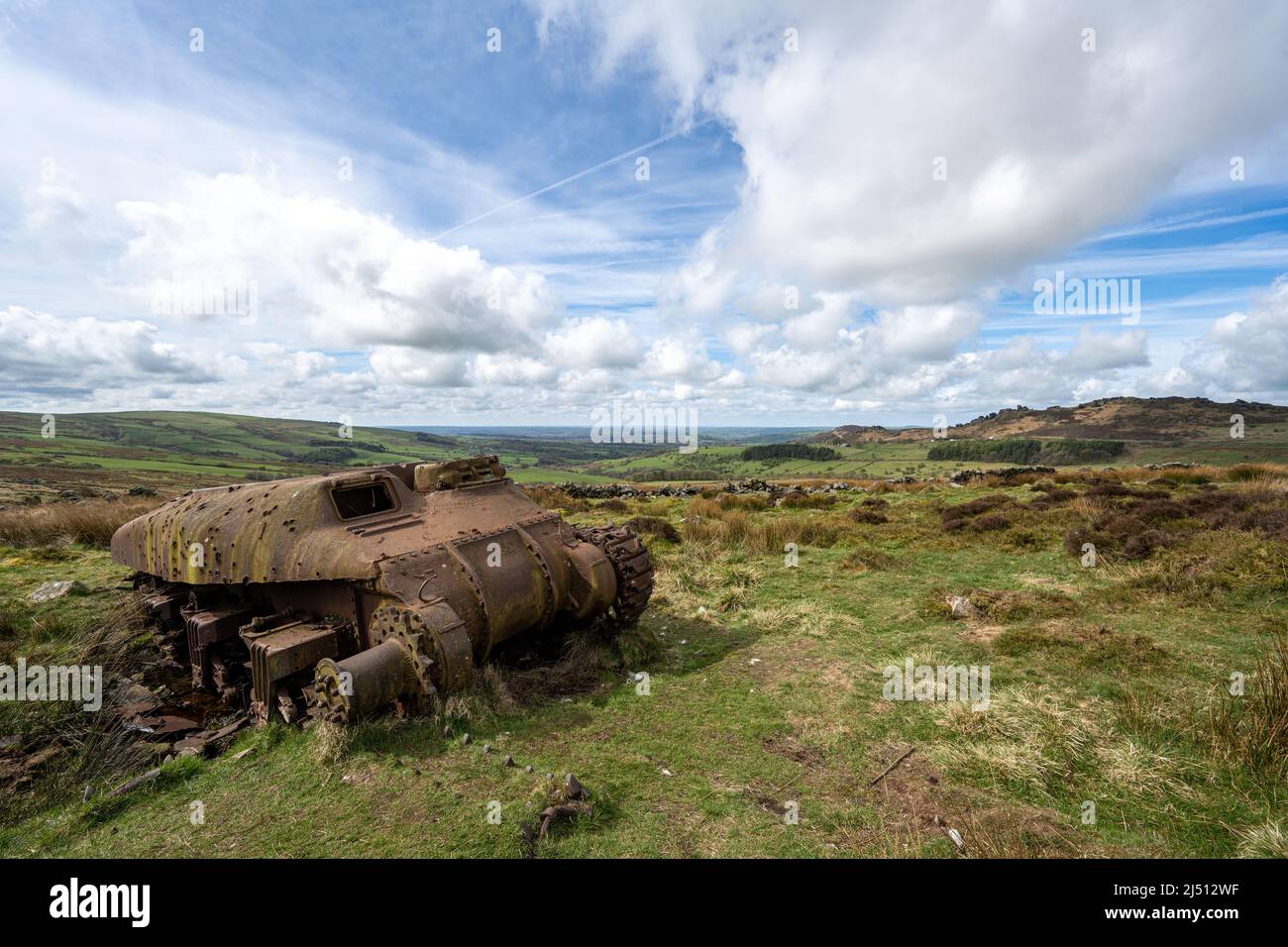 Abandoned Sherman tank in the Peak District National Park at The ...