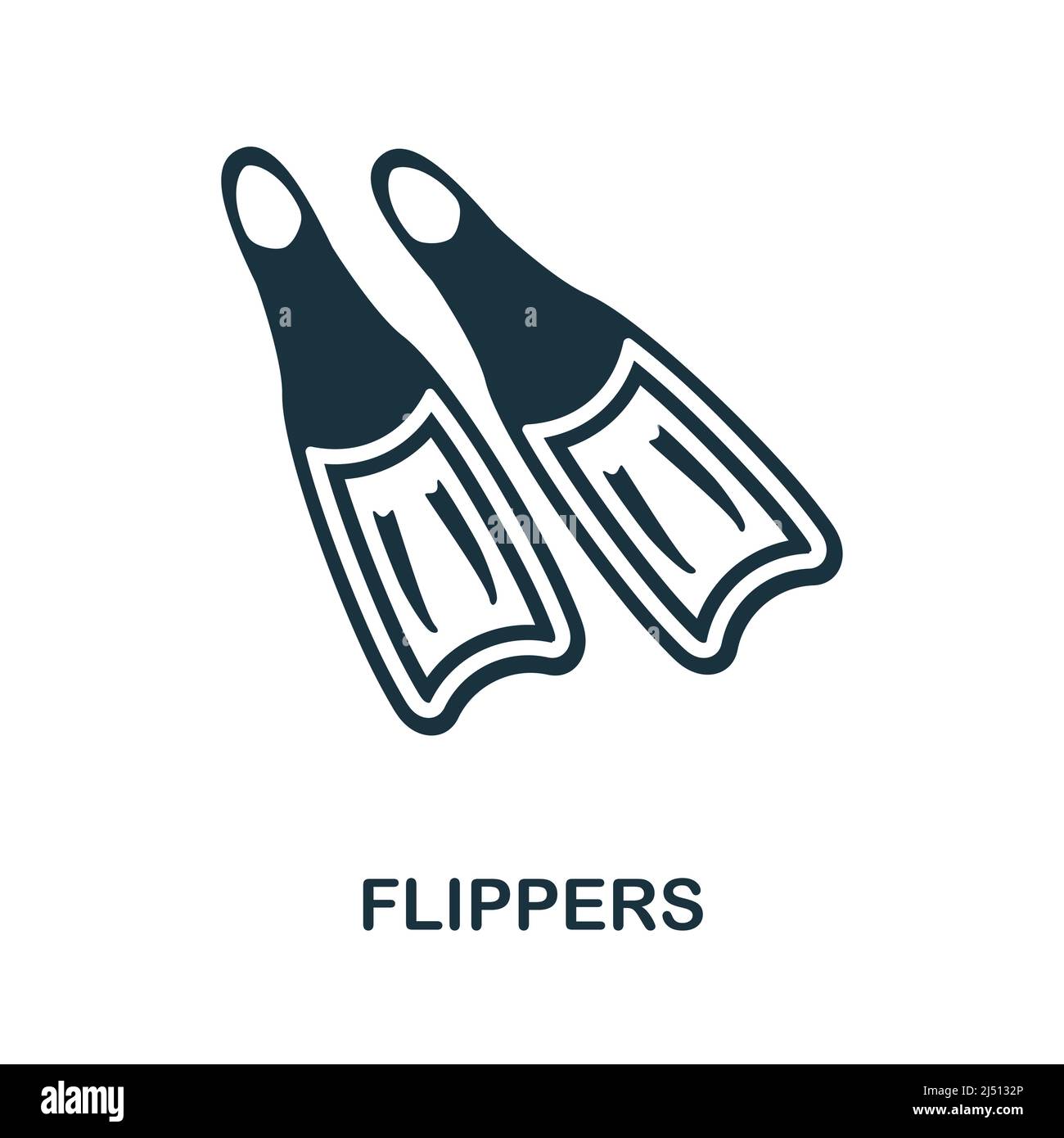 Flippers icon. Monochrome simple Flippers icon for templates, web ...