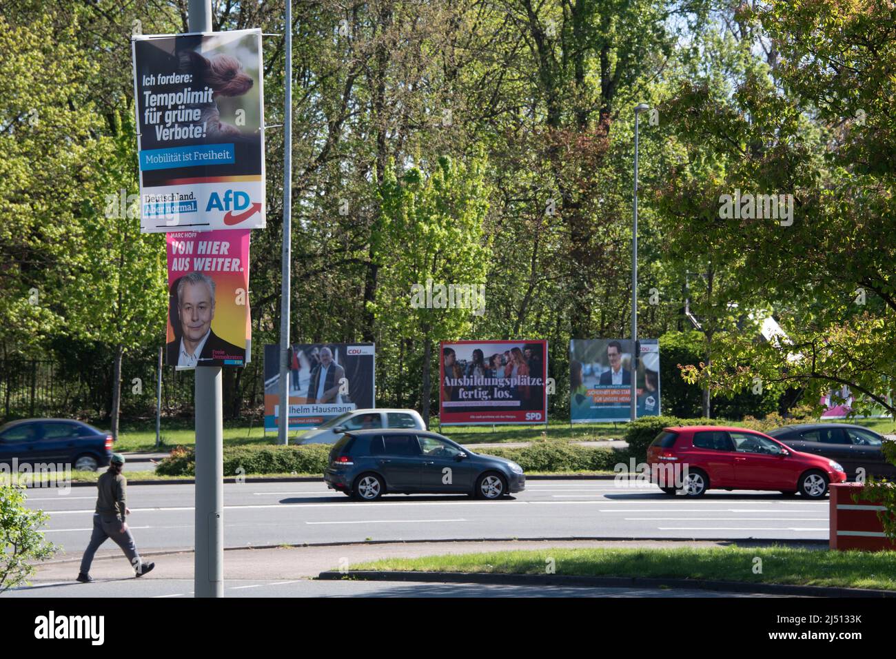 Oberhausen, Deutschland. 17th Apr, 2022. Election posters from the AfD ...